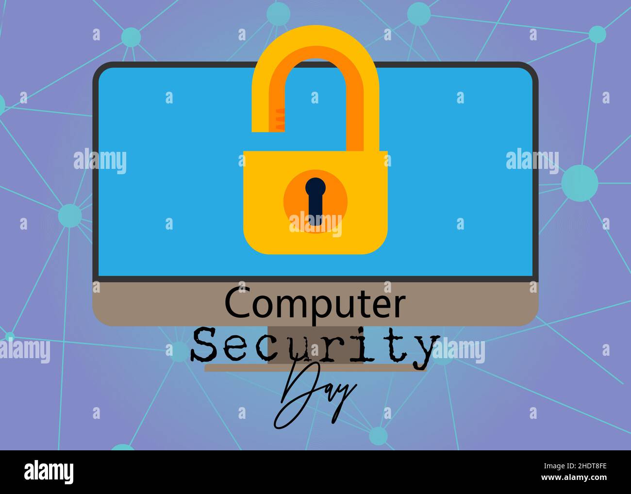 Computer Security Day. Decorative greeting card, Vector Illustration ...