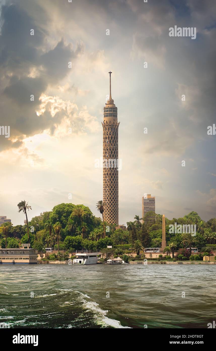 television tower, tower, cairo, television towers, towers, cairos Stock ...