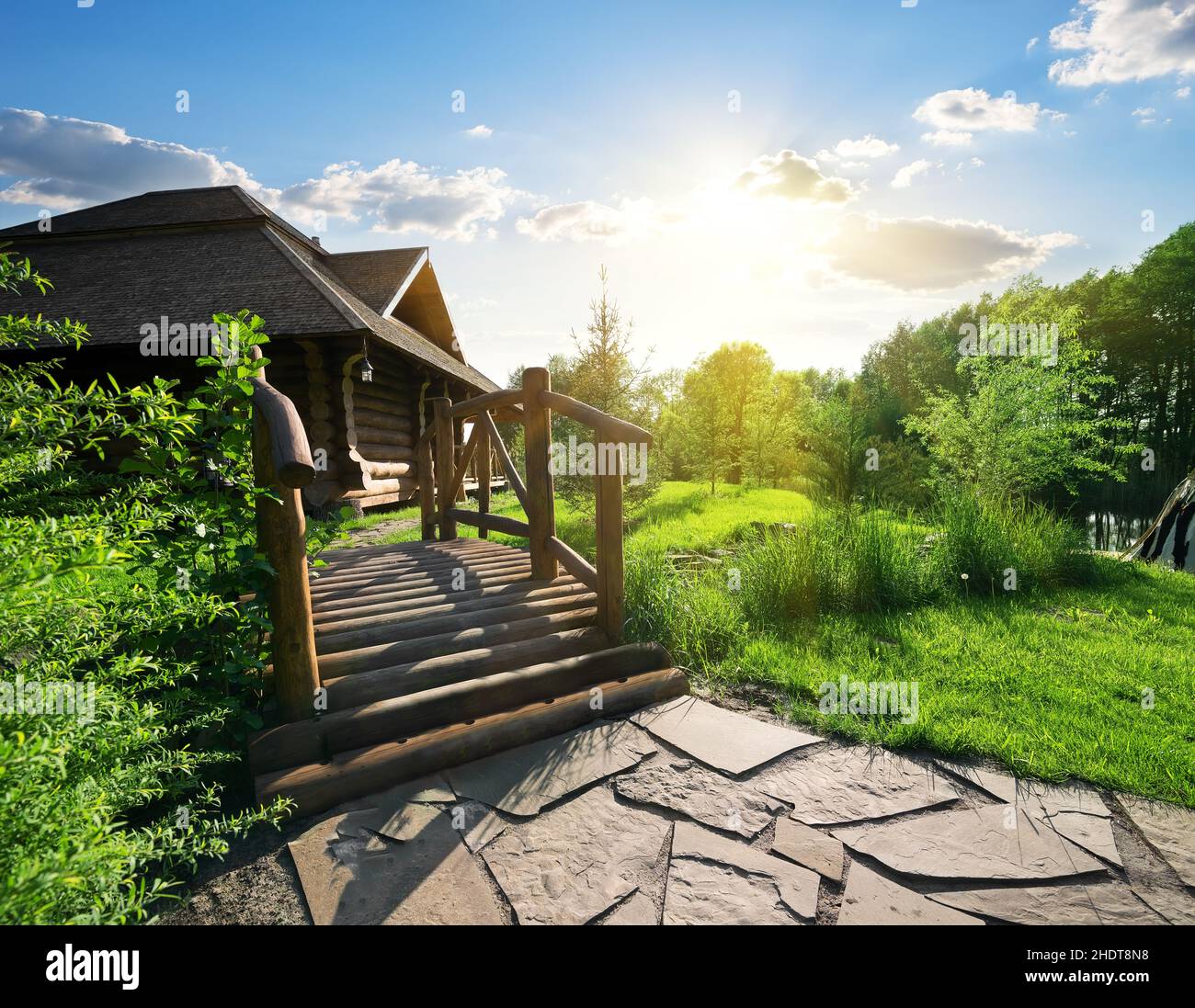 garden, wooden bridge, pavilion, gardens, wooden bridges, pavilions ...