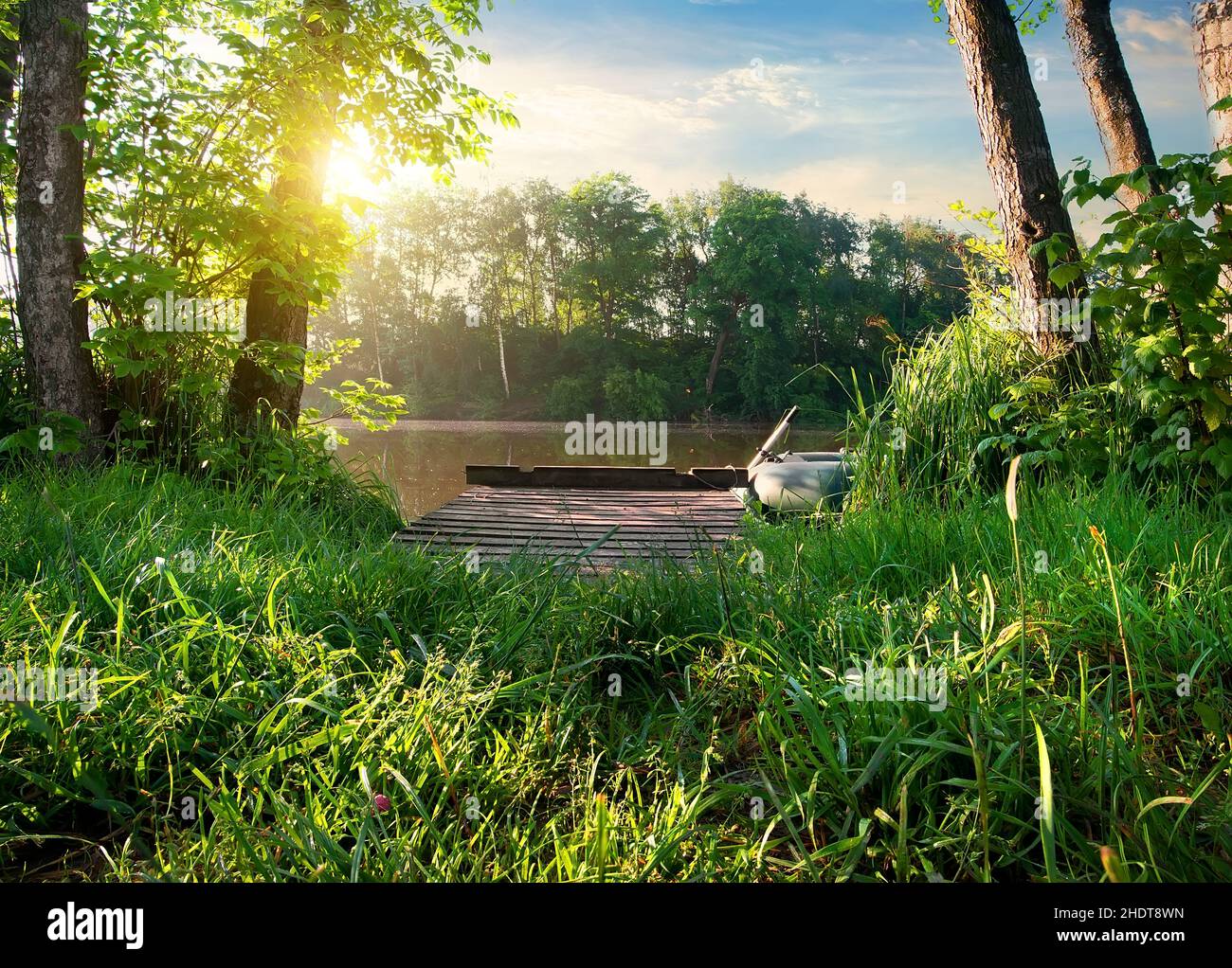 Pier lake forest shore hi-res stock photography and images - Alamy
