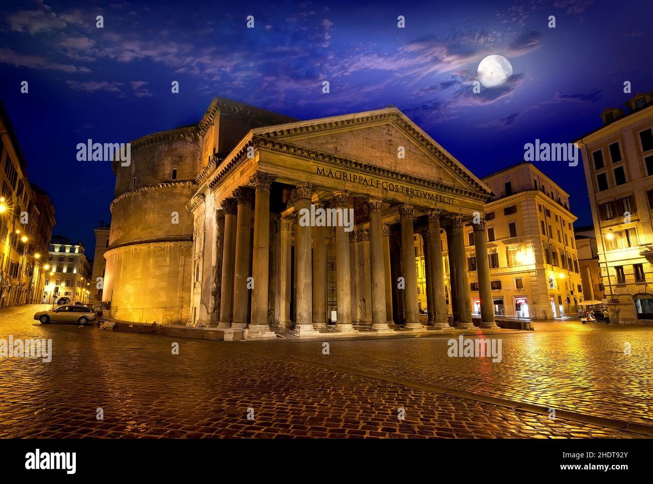 full moon, rome, pantheon rome, full moons, romes, pantheon romes Stock ...