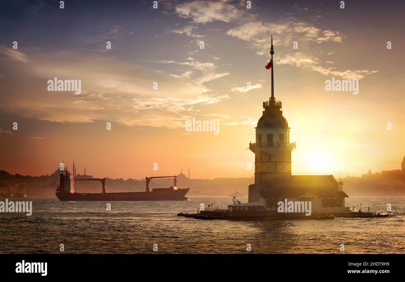 lighthouse, istanbul, leanderturm, lighthouses, istanbuls Stock Photo ...