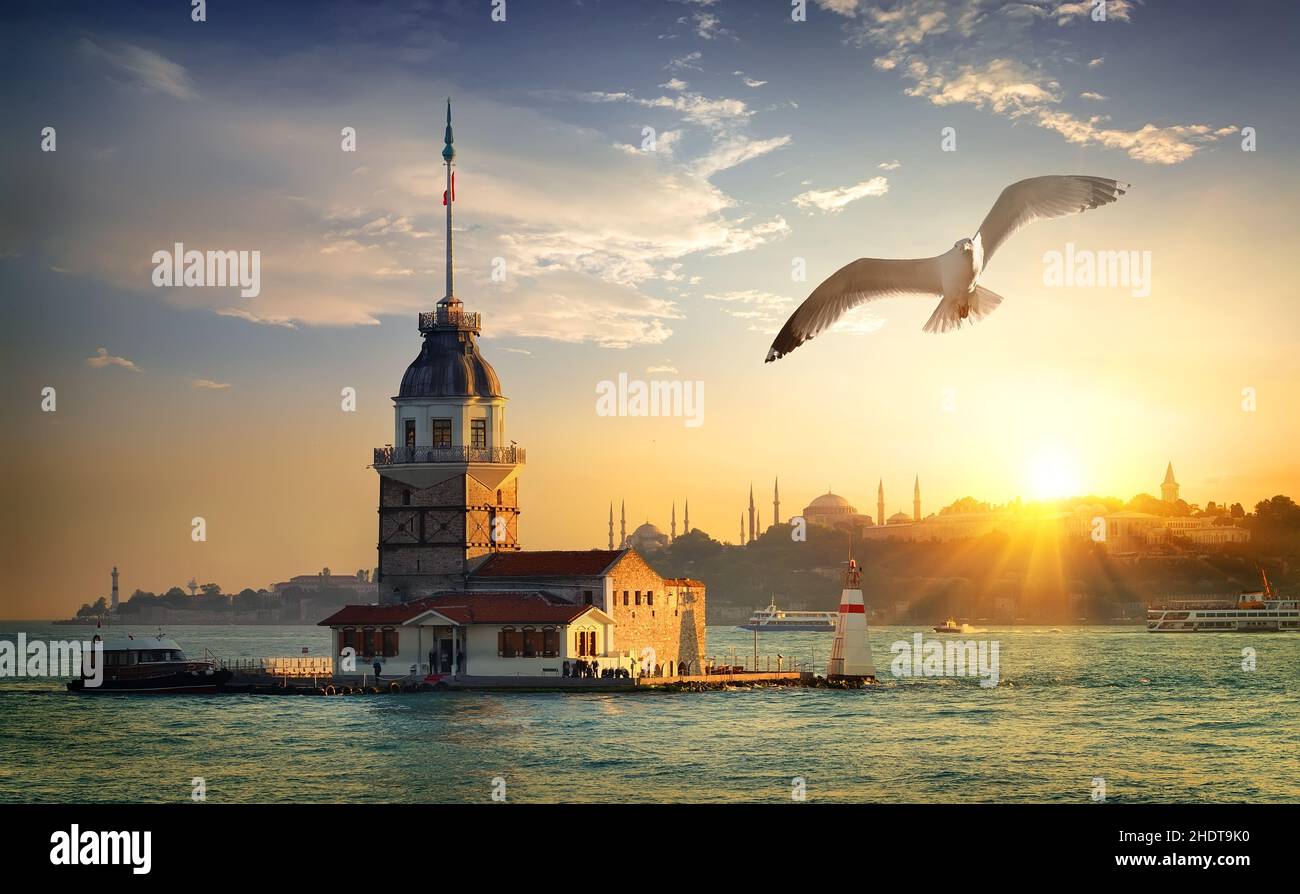 lighthouse, istanbul, leanderturm, lighthouses, istanbuls Stock Photo ...