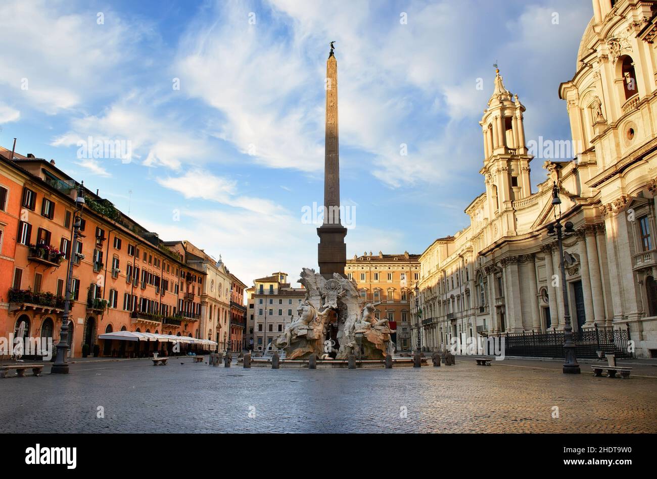 piazza navona, fountain of the four rivers, piazza navonas Stock Photo ...