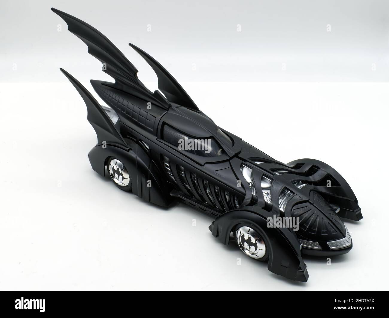 Black diecast Batmobile isolated on white background Stock Photo - Alamy