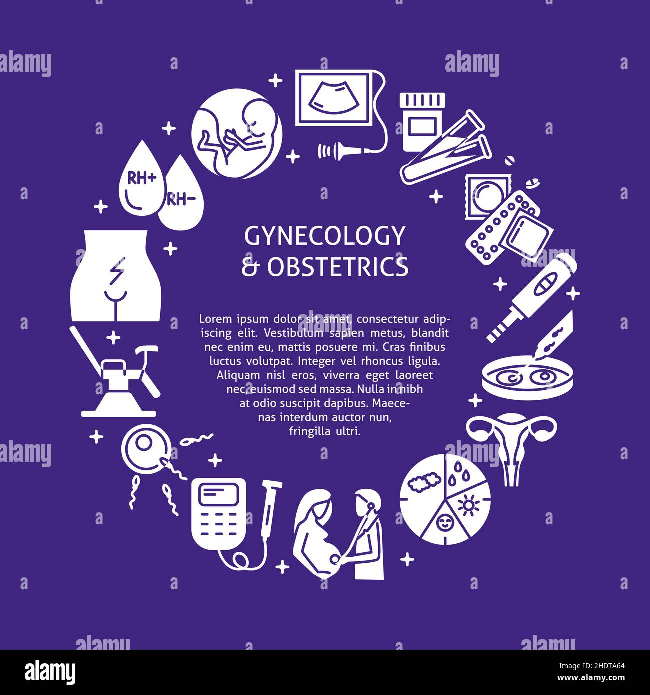 Gynecology and obstetrics banner with place for text. Female healthcare ...