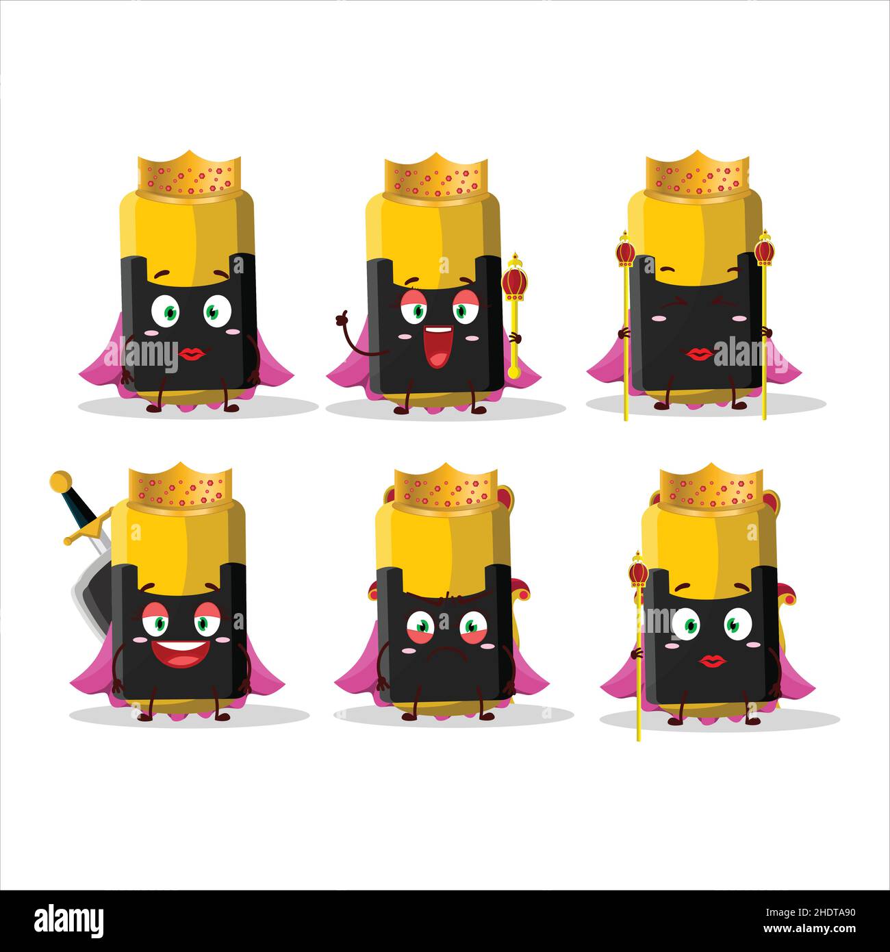 Queen and her magic clothes cartoon of yellow highlighter wearing tiara ...