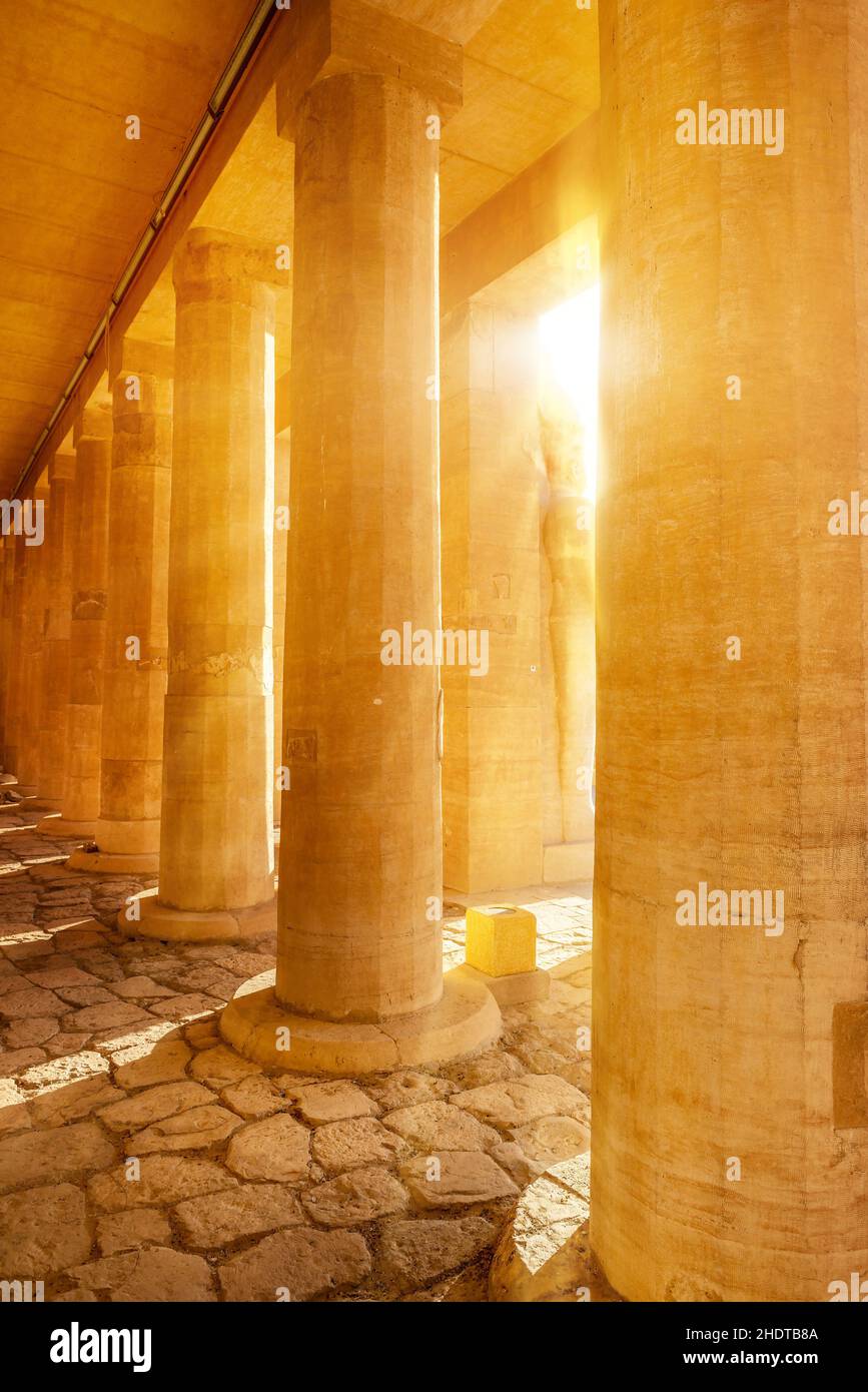 sunlight, columns, temple of hatshepsut, sun ray, sun rays, sunbeam ...