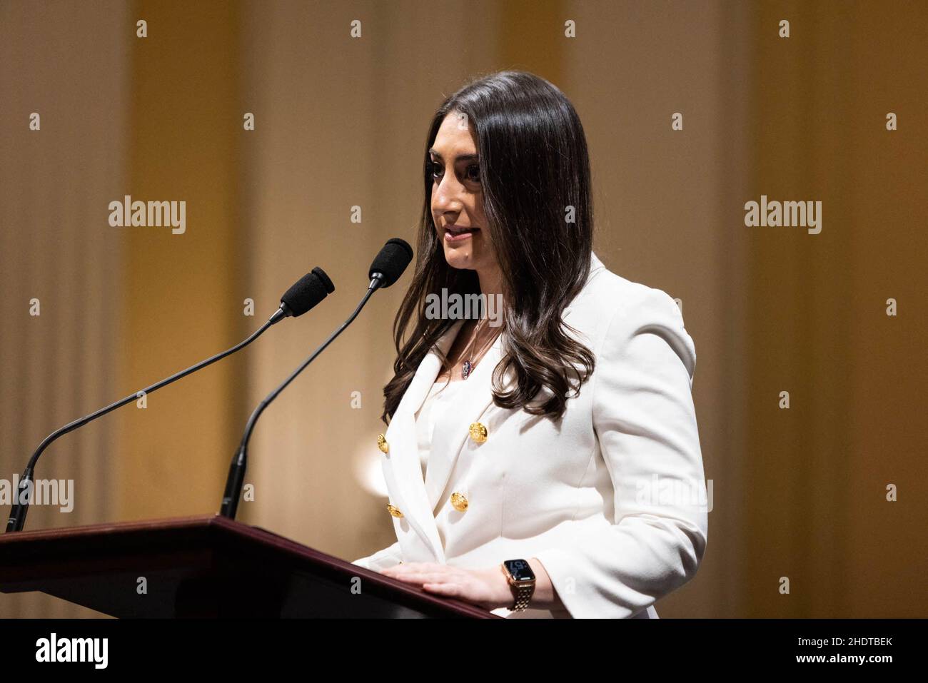 Sara Jacobs, D- CA, speaks as members of Congress share recollections ...