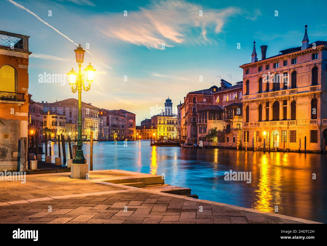 lights, evening, venice, light, venices Stock Photo - Alamy