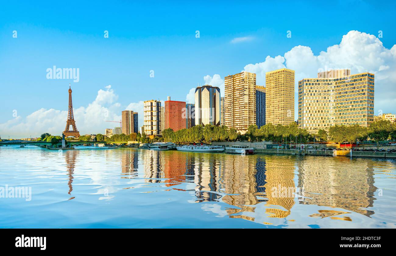 skyscraper, seine, paris, high rise, skyscrapers, seines Stock Photo ...