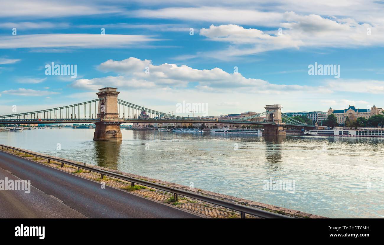 danube river, chain bridge, danube rivers, chain bridges Stock Photo ...