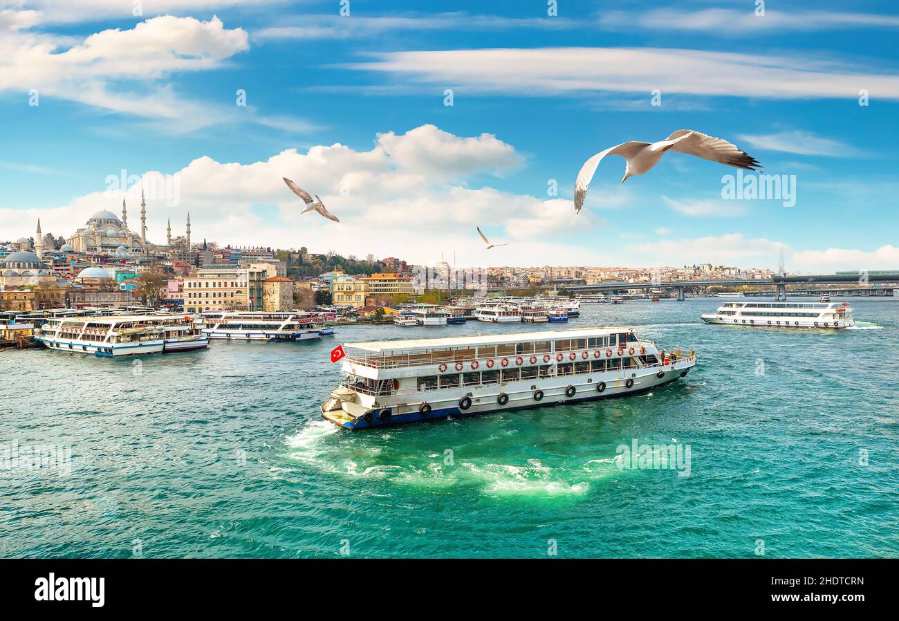 boating, ferry, golden horn, istanbul, ferries, golden horns, istanbuls ...