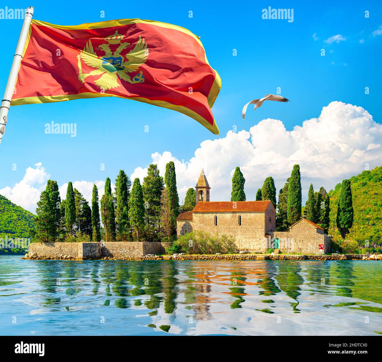 flag, montenegro, perast, flags, montenegros Stock Photo - Alamy
