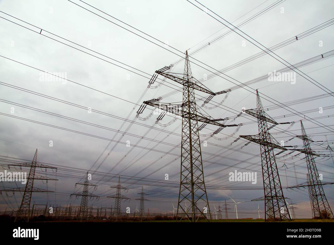electrical tower, power line, electricity substation, electrical towers ...