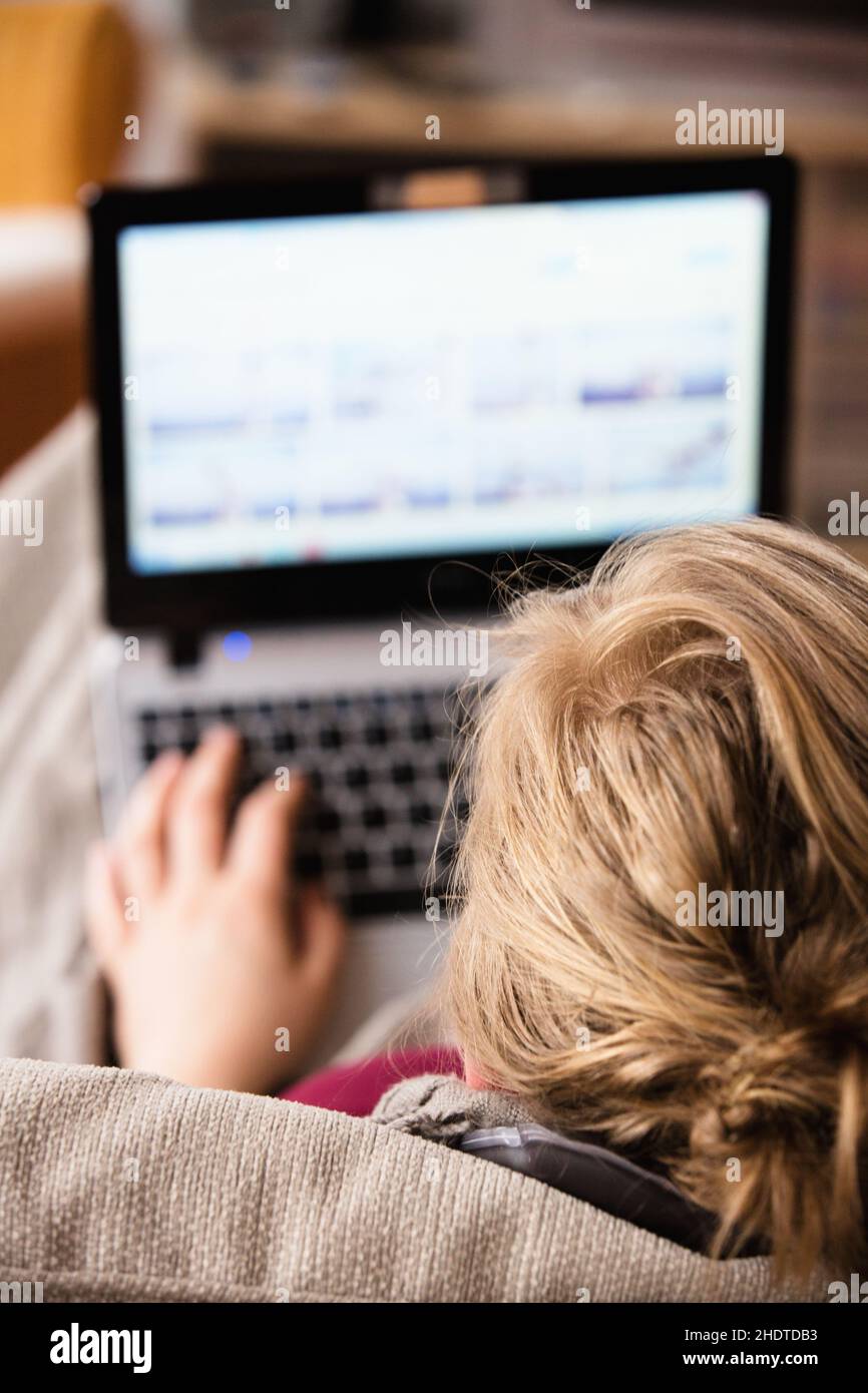 young woman, laptop, girl, girls, woman, young women, computer ...