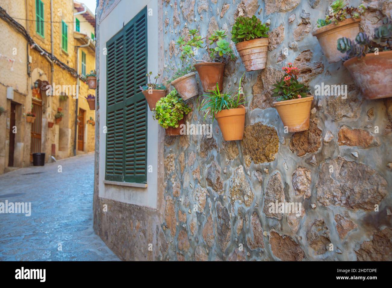 Village on mallorca with beautiful alleys Stock Photo - Alamy