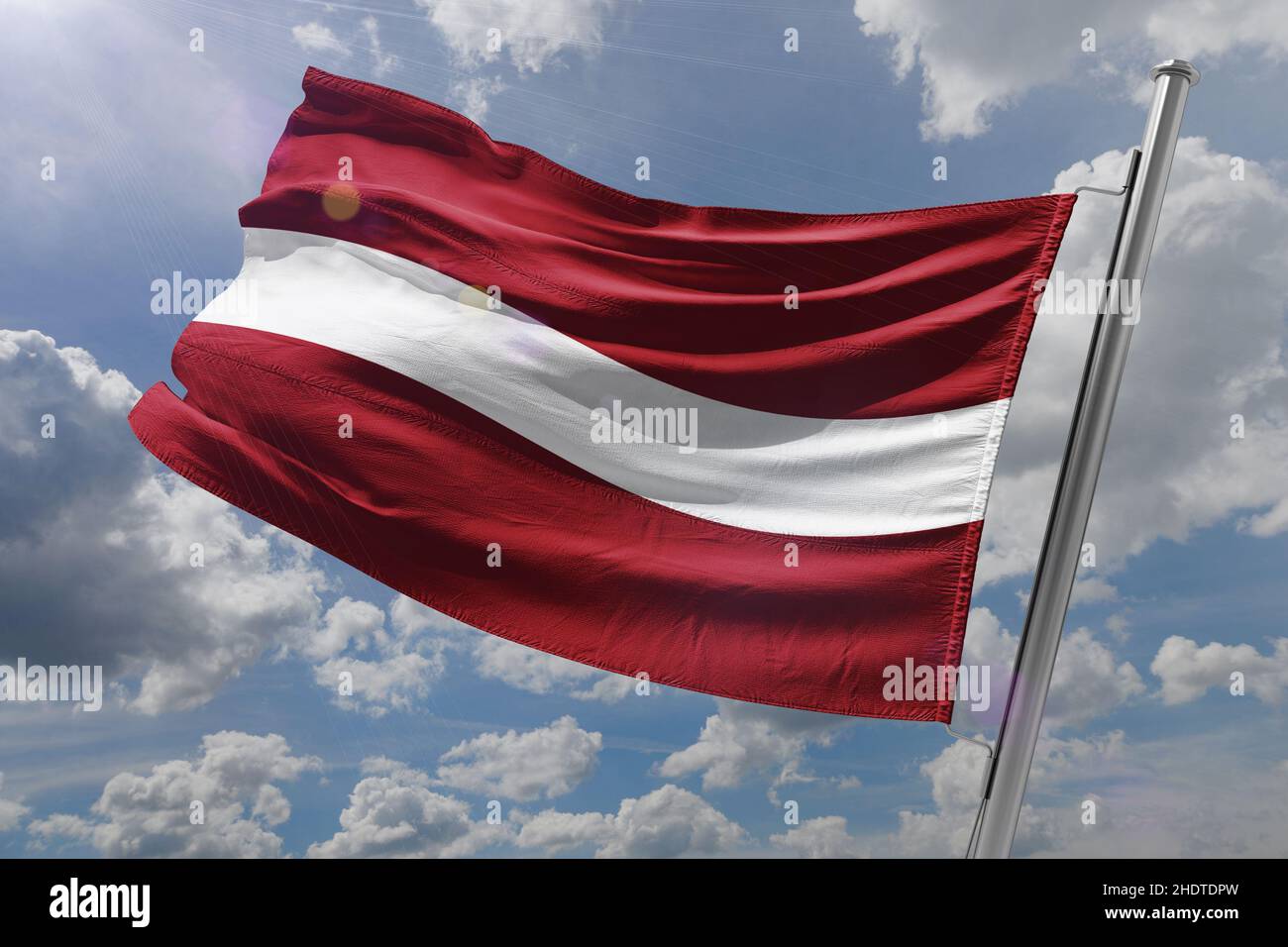 The national flag of Latvia Stock Photo - Alamy