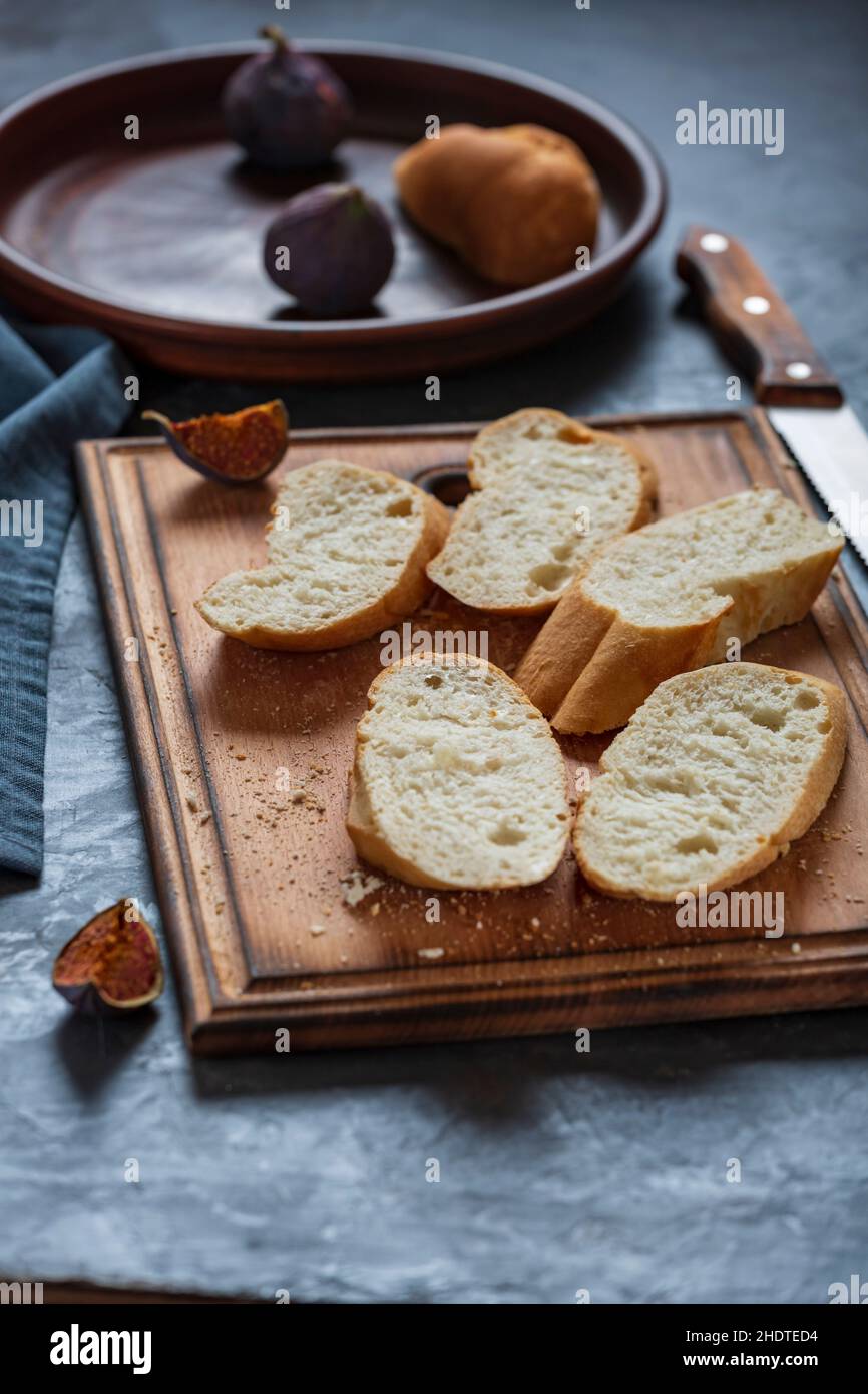 Making ham sandwiches and tapas ingredients, CLOSE UP Stock Photo - Alamy