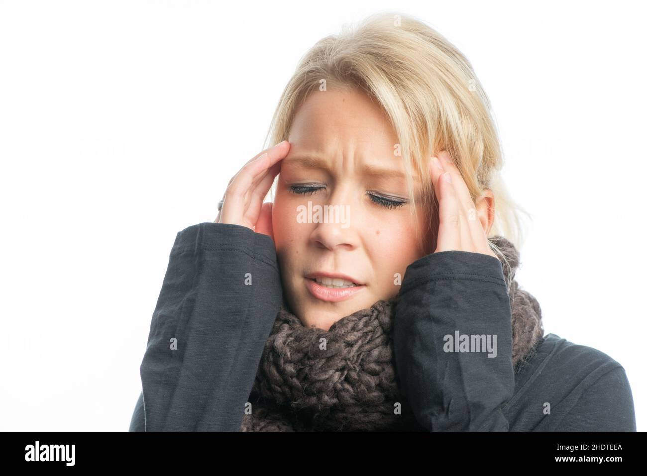 young woman, cold virus, flu, headaches, girl, girls, woman, young ...