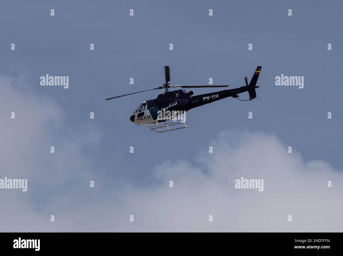 Helicopter flies overhead in South America. High quality photo Stock ...
