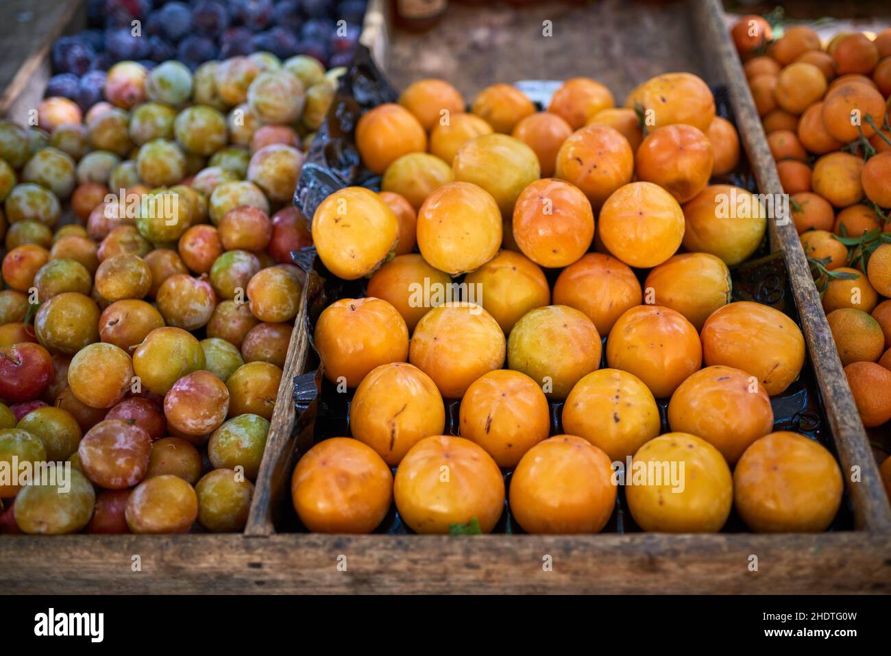fruits, plums, market stall, fruit, plum, market stalls Stock Photo - Alamy