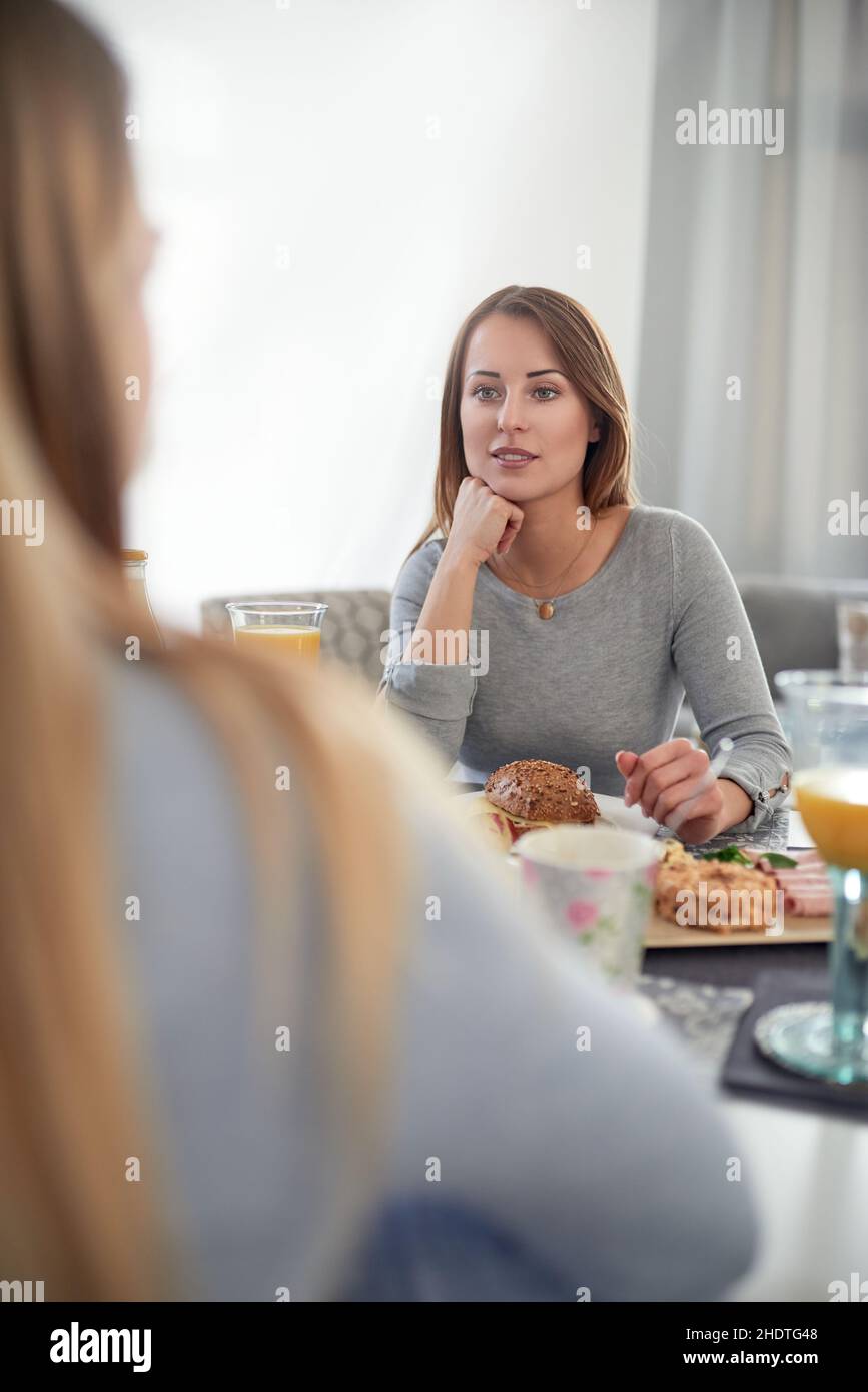 breakfast, small talk, breakfasts Stock Photo - Alamy