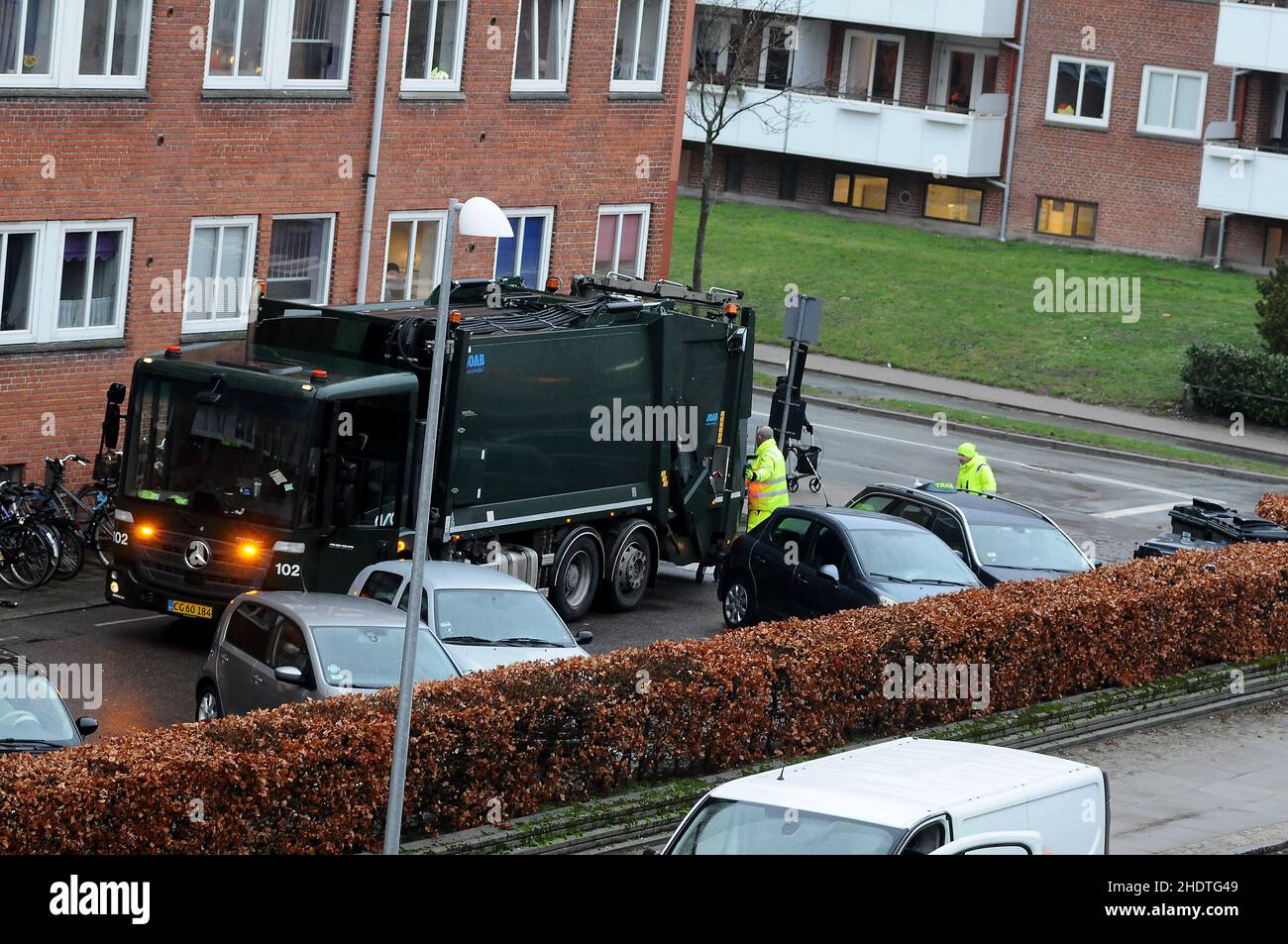 Copenhagen/Denmark./07 Januaryr 2022/ Male working for recycling firm ...