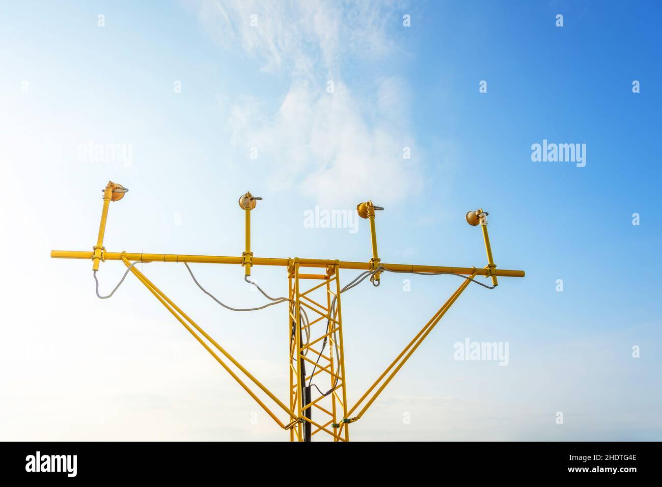 Lighting equipment under the glide path of landing aircraft airport ...