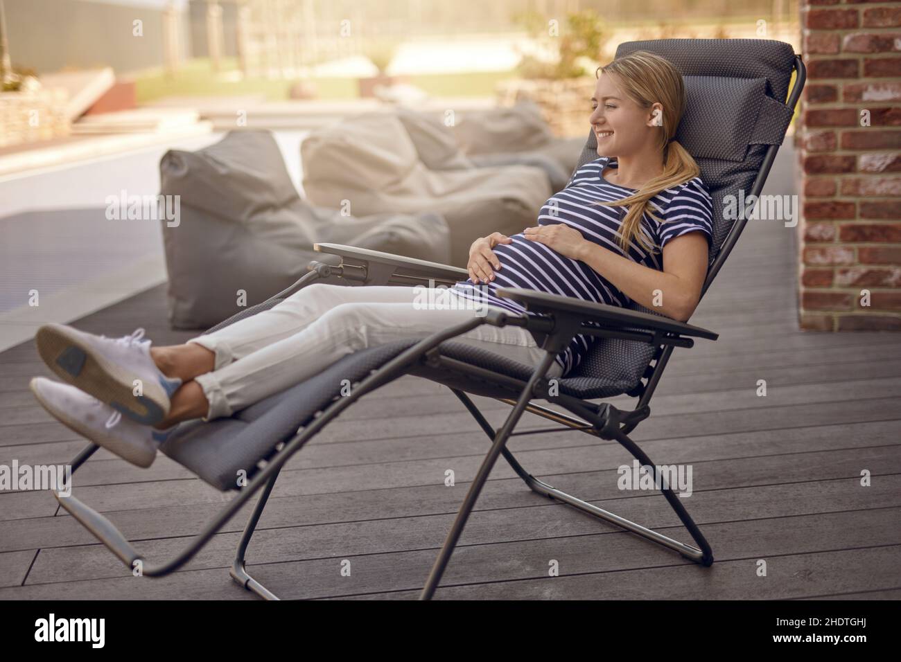 resting, deck chair, pregnancy, rest, deck chairs, pregnancies Stock ...