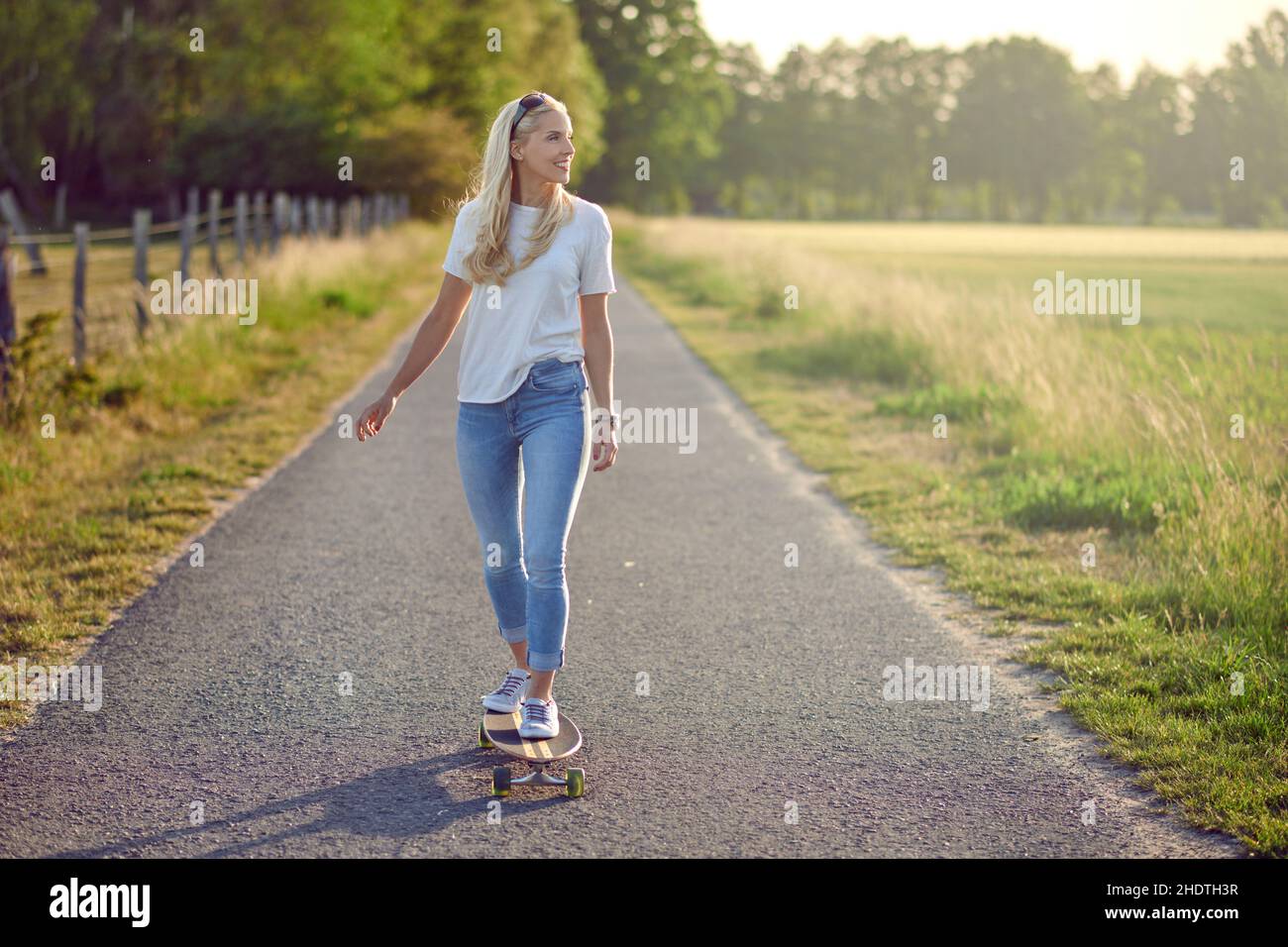 leisure, driving, longboarding, leisures, drive, longboard Stock Photo ...