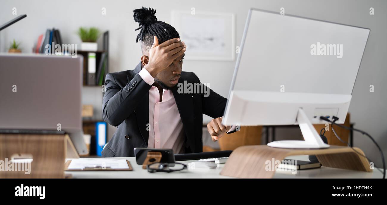 African American Business Men With Deadline Schedule Pressure In Stress ...