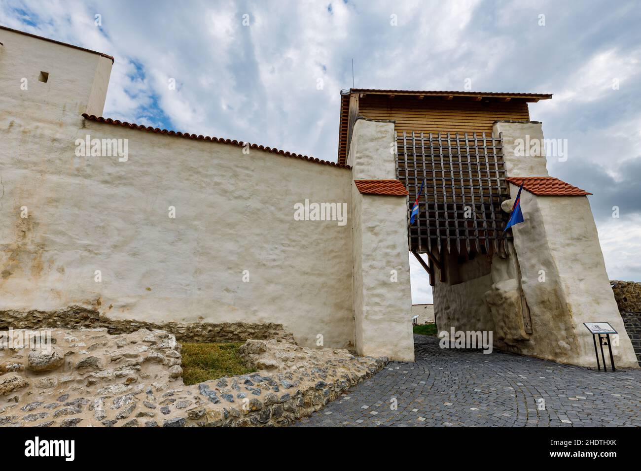 The Gate of the Marienburg Castle in Feldioara in Romania Stock Photo ...