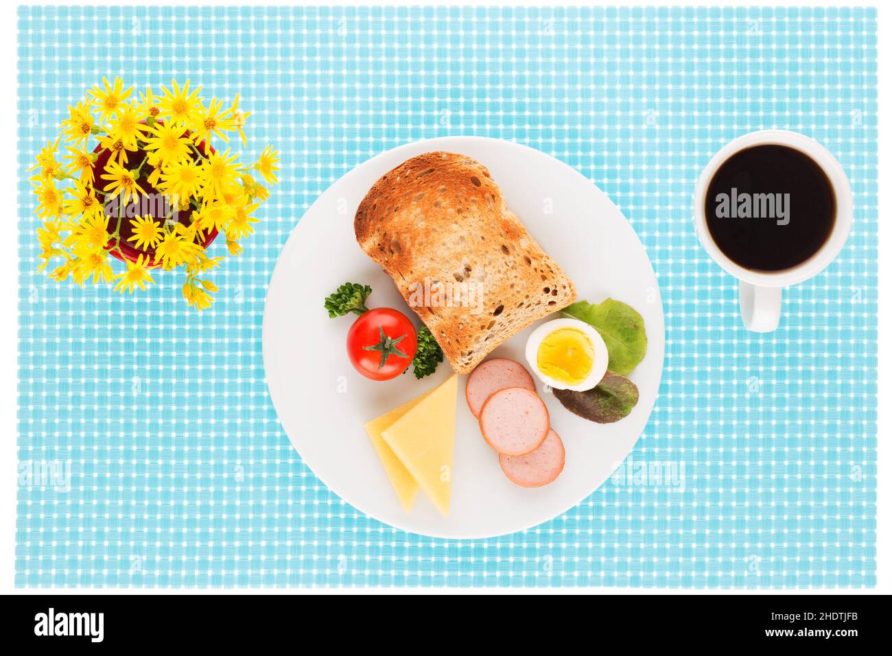 Breakfast toasts cheese egg Cut Out Stock Images & Pictures - Alamy
