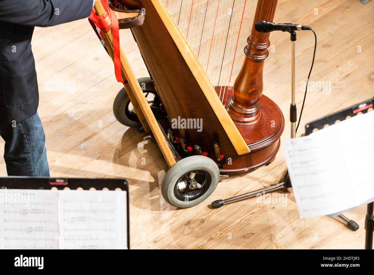 Cello Music instruments on a stage Stock Photo - Alamy