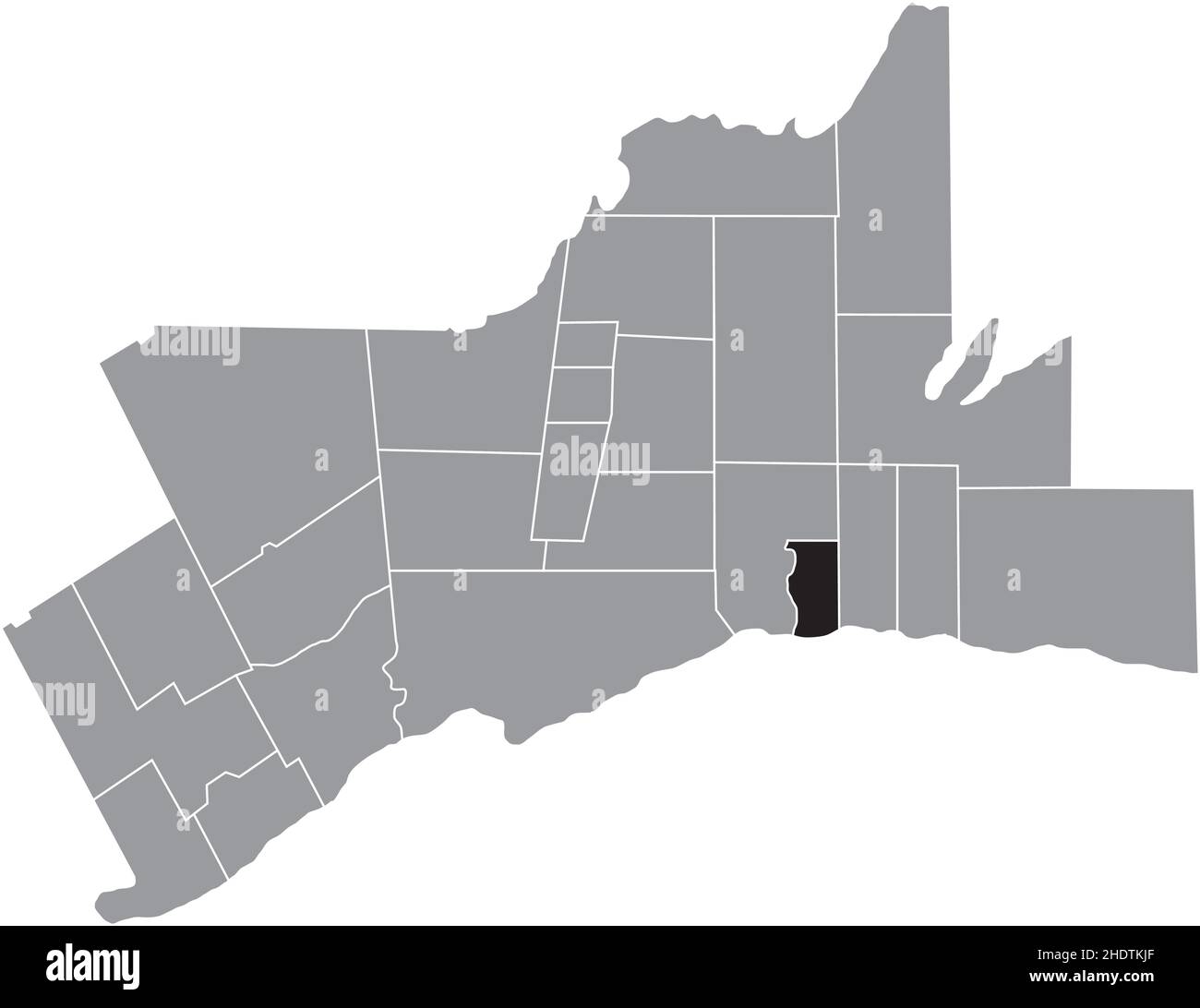 Black flat blank highlighted location map of the AJAX MUNICIPALITY ...
