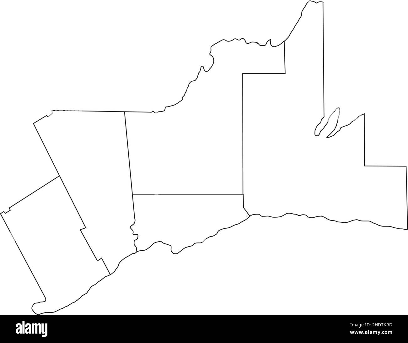 White flat blank vector administrative map of GREATER TORONTO AREA ...