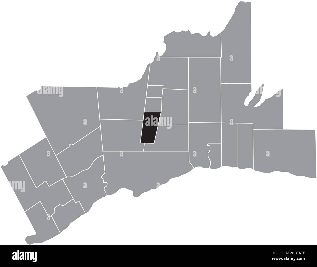 Black flat blank highlighted location map of the RICHMOND HILL ...