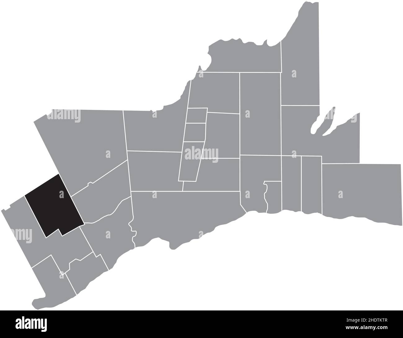 Black flat blank highlighted location map of the HALTON HILLS ...