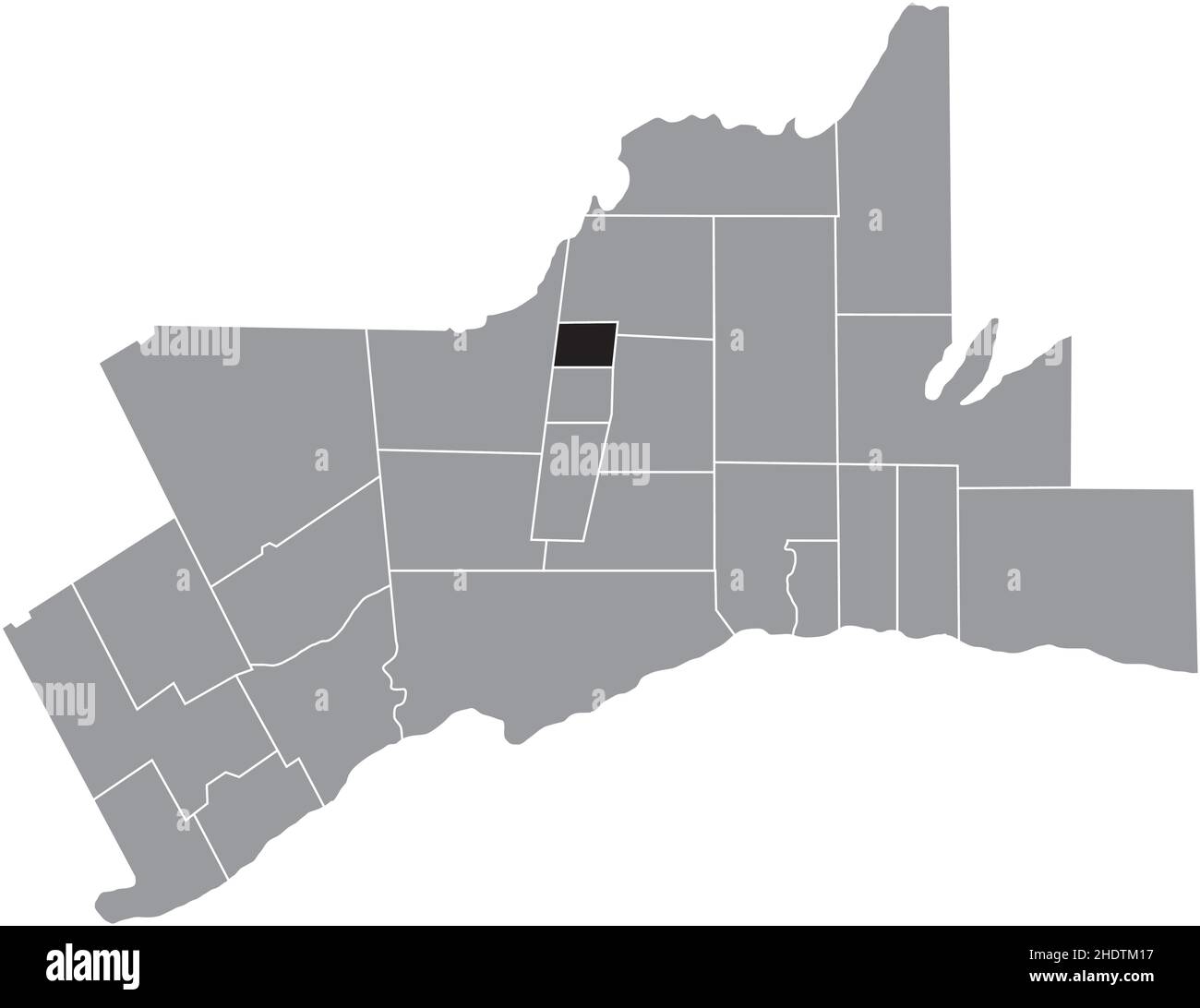 Black flat blank highlighted location map of the NEWMARKET MUNICIPALITY ...