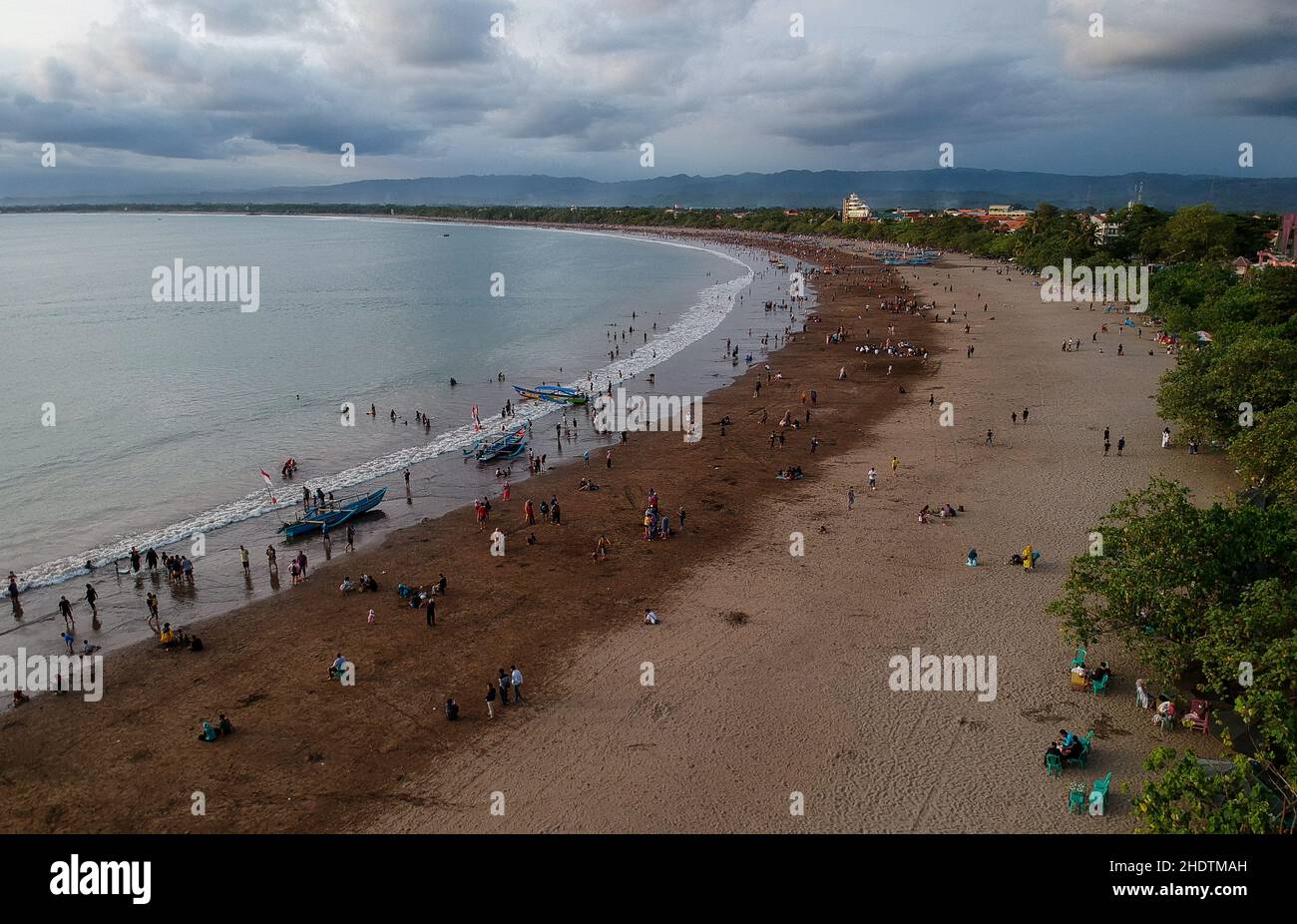 Tourist in Pangandaran Beach In Indonesia are enjoying their vacation ...