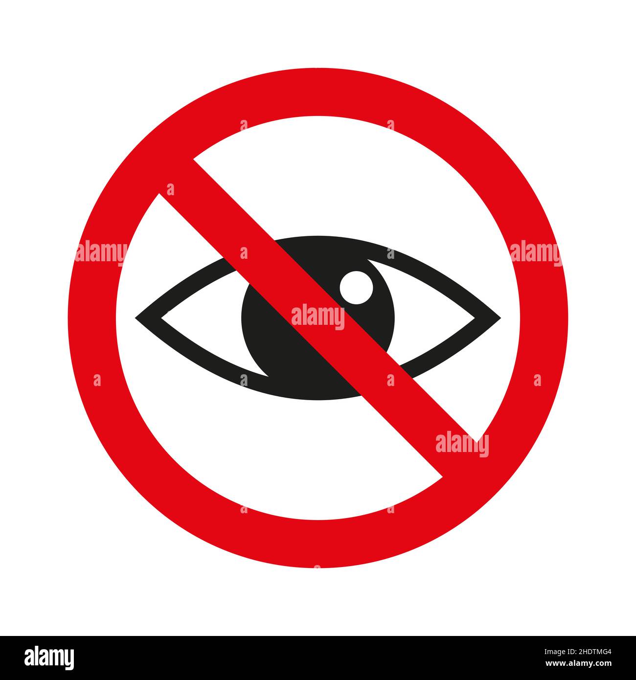 Vector sign of crossed eye. Red circle ban icon Stock Vector Image ...