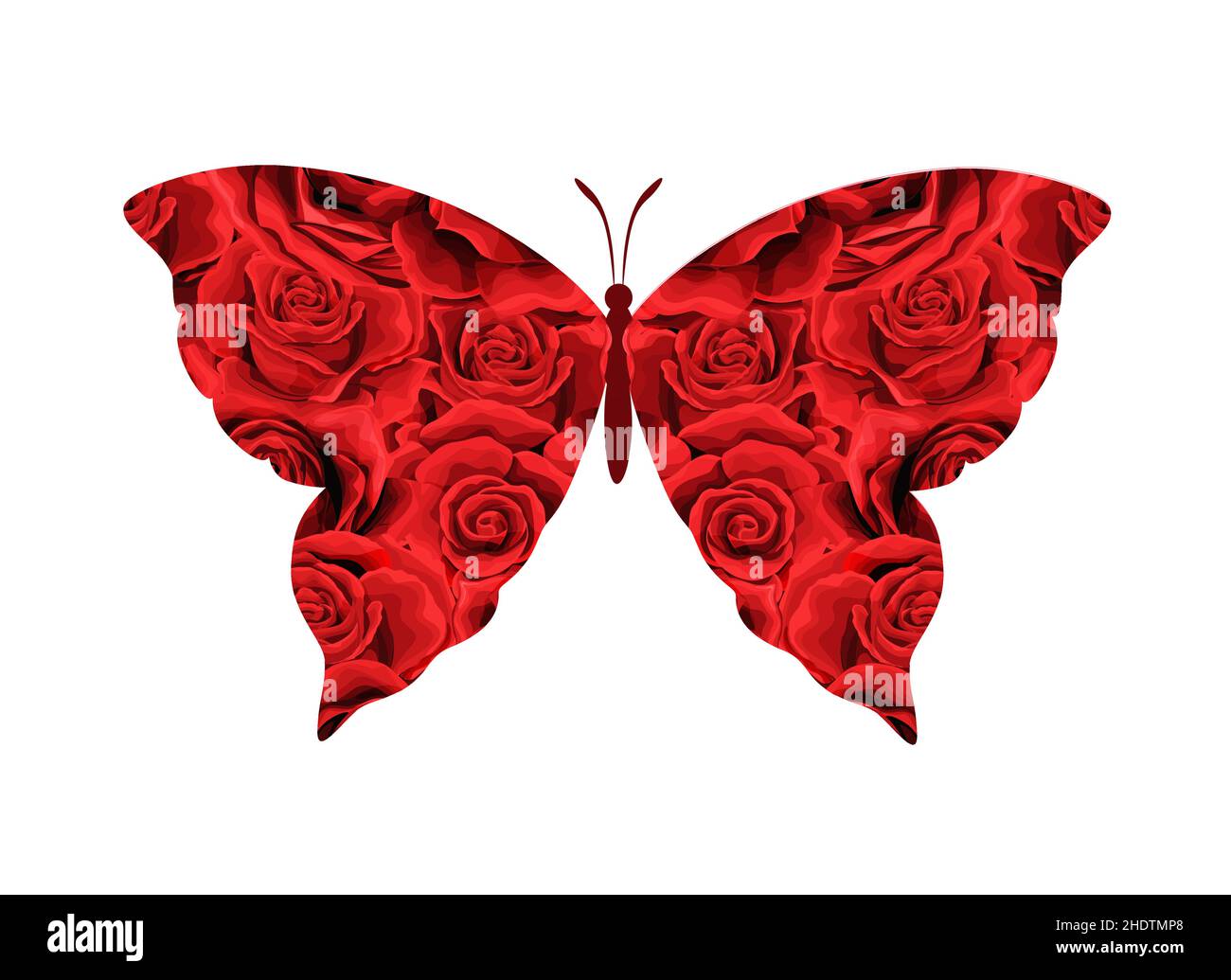 Butterfly silhouette flower Cut Out Stock Images & Pictures - Alamy