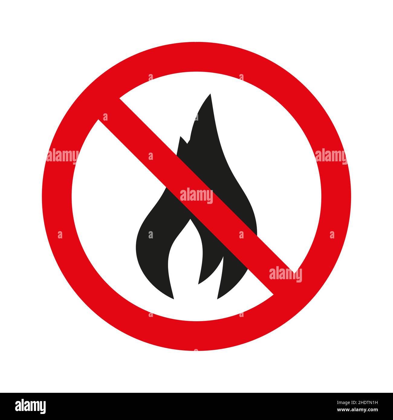 Fire ban sign. Crossed flame icon. Red circle Stock Vector Image & Art ...