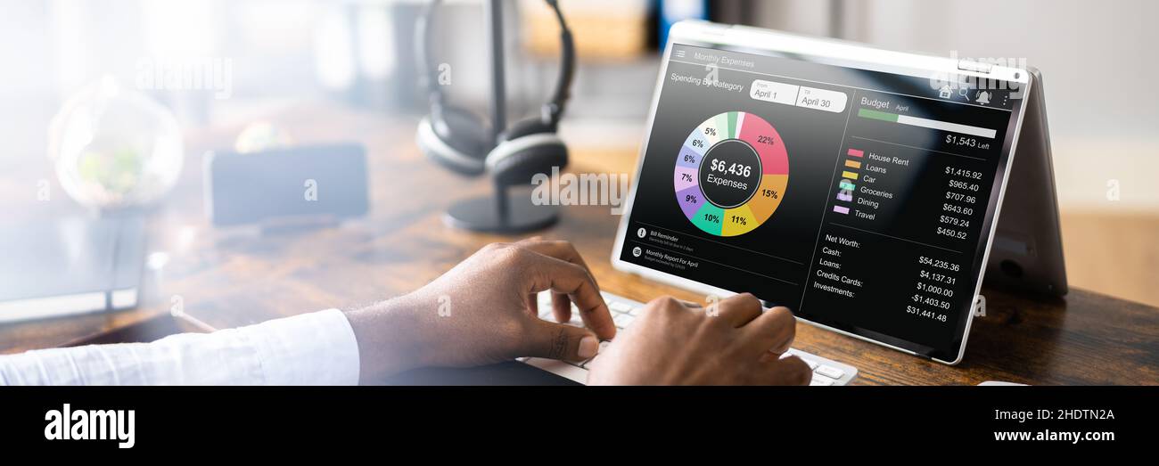 Computer App For Money, Budget And Expense Tracking Stock Photo - Alamy