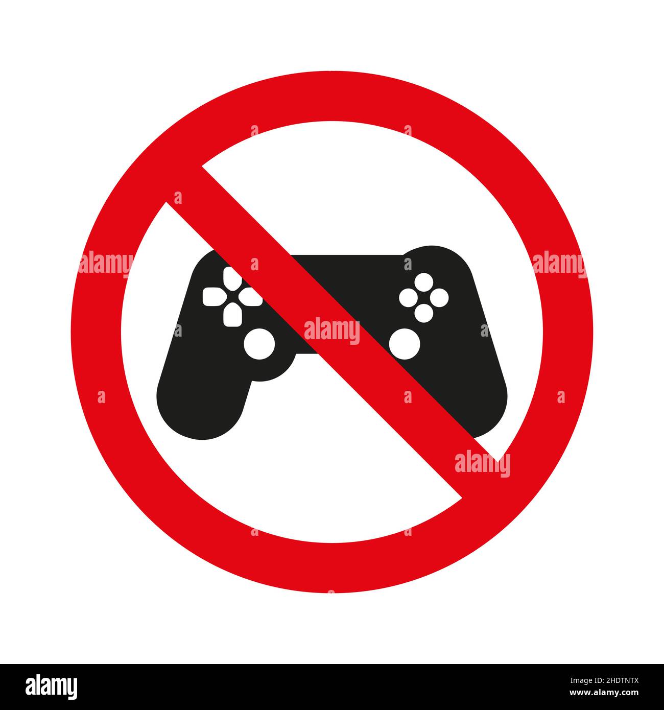 Forbidden gaming icon. Banned joystick red sign Stock Vector Image ...