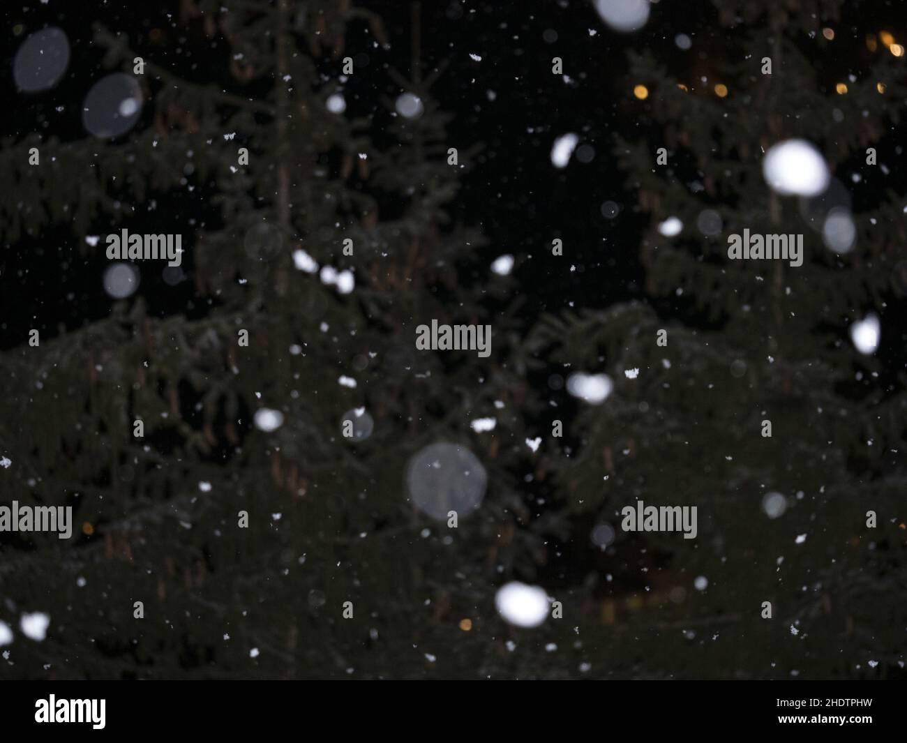 snow falling snowing at night in dolomites mountains Stock Photo - Alamy