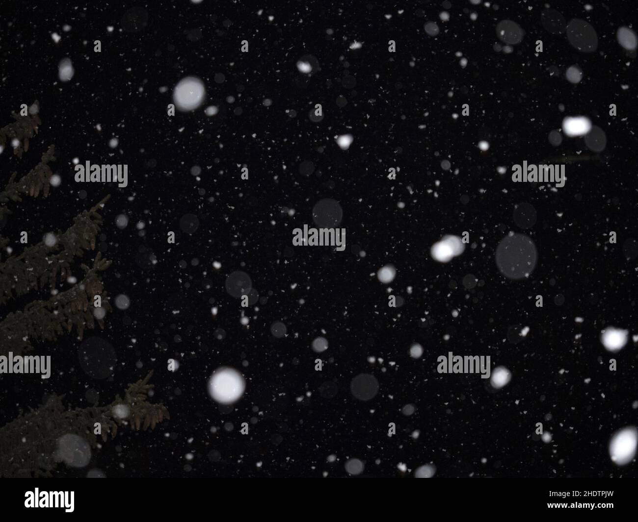snow falling snowing at night in dolomites mountains Stock Photo - Alamy