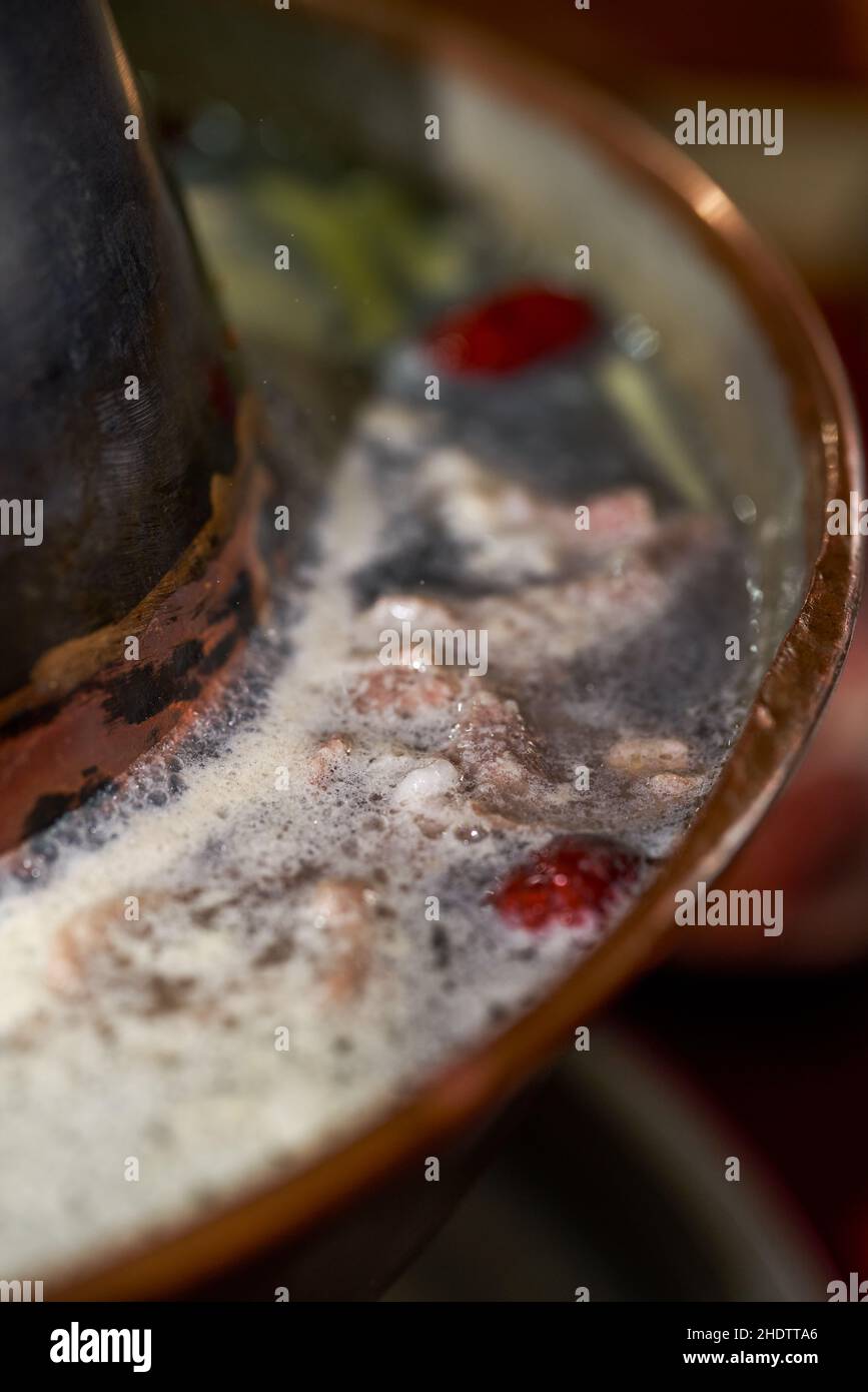 Old Beijing mutton, hot pot side stove used in copper pot shabu-shabu ...