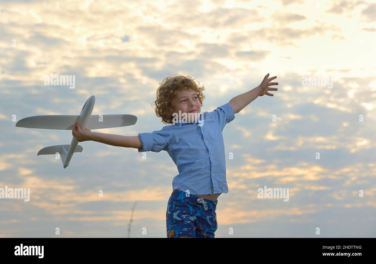 boy, flying, model airplane, freedom, happiness, boys, fly, to fly ...
